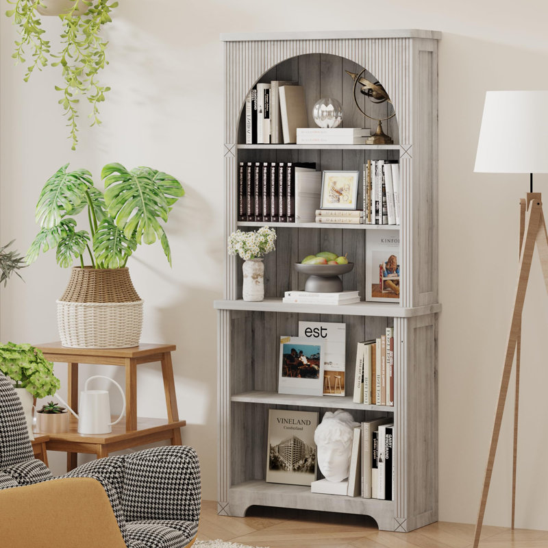 Lark Manor™ Demarrius 5-Tier Arched Bookcase | Wayfair