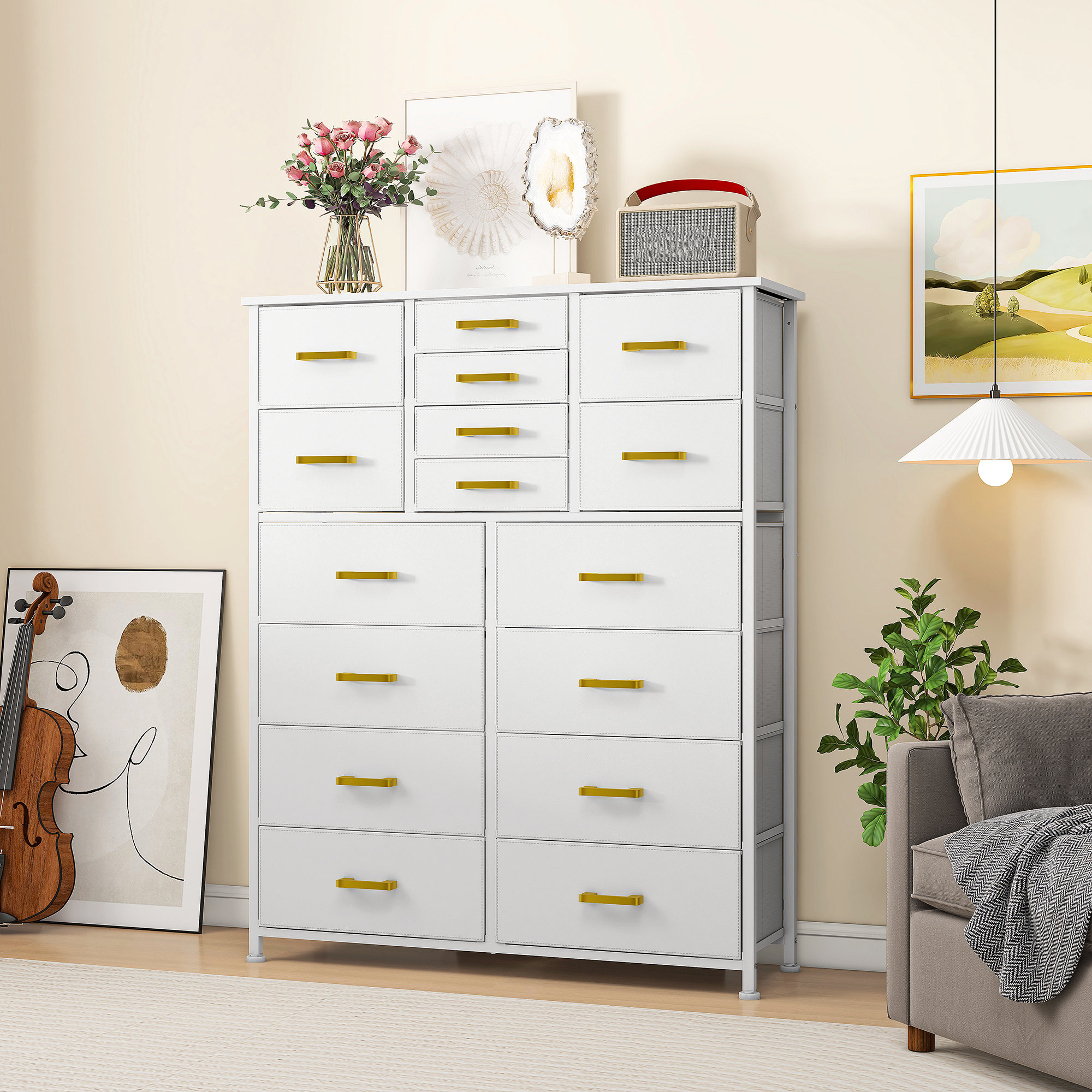 17 Stories Kelsea 16 - Drawer Dresser, Chest of Drawers,Tall Dresser ...