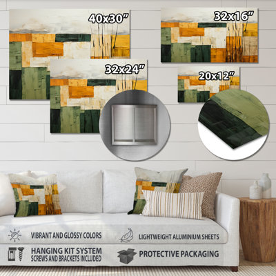 Ivy Bronx Cubism Geometric Plains I - Cubism Metal Art Print | Wayfair