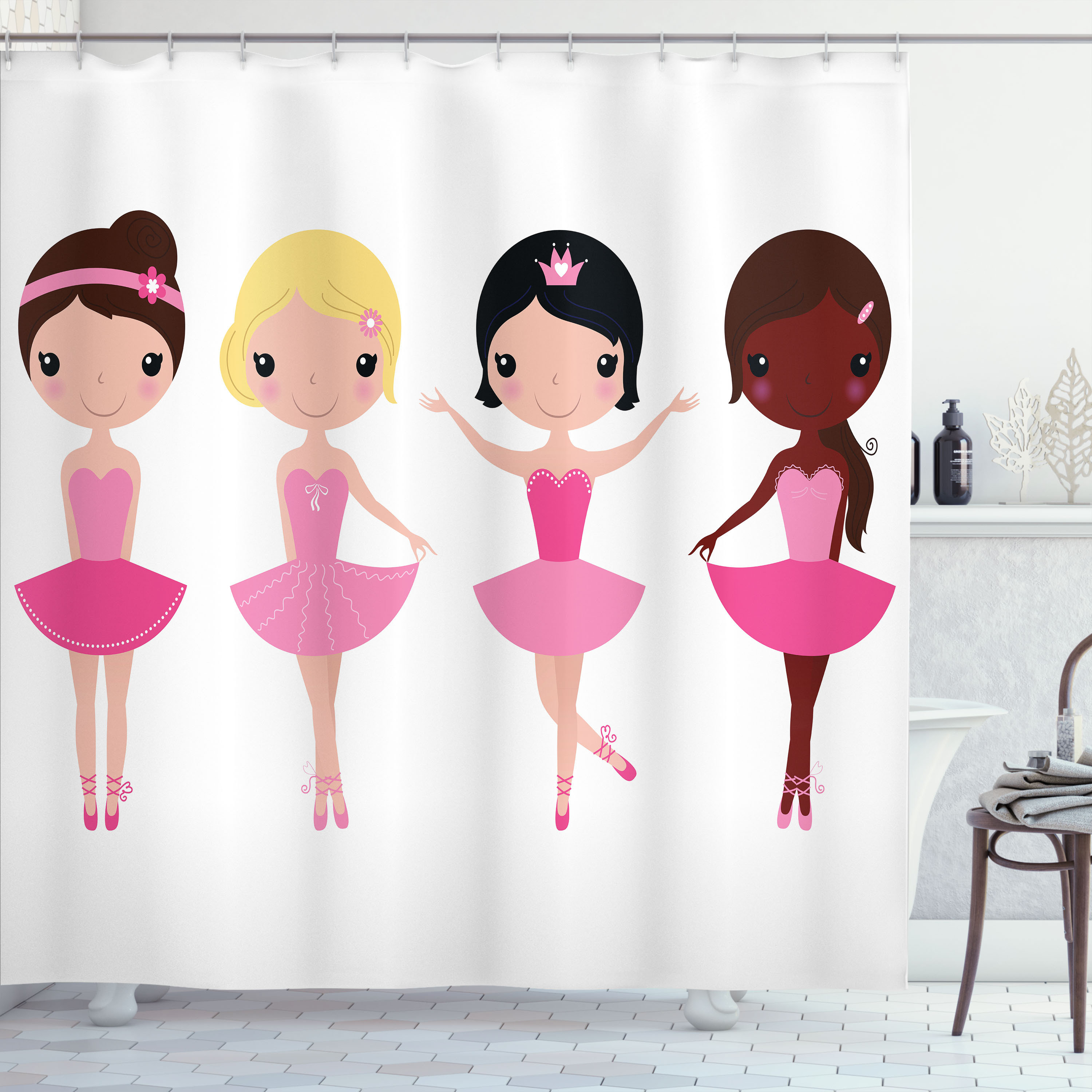 East Urban Home Ballet Shower Curtain Little Girls in Costumes ...