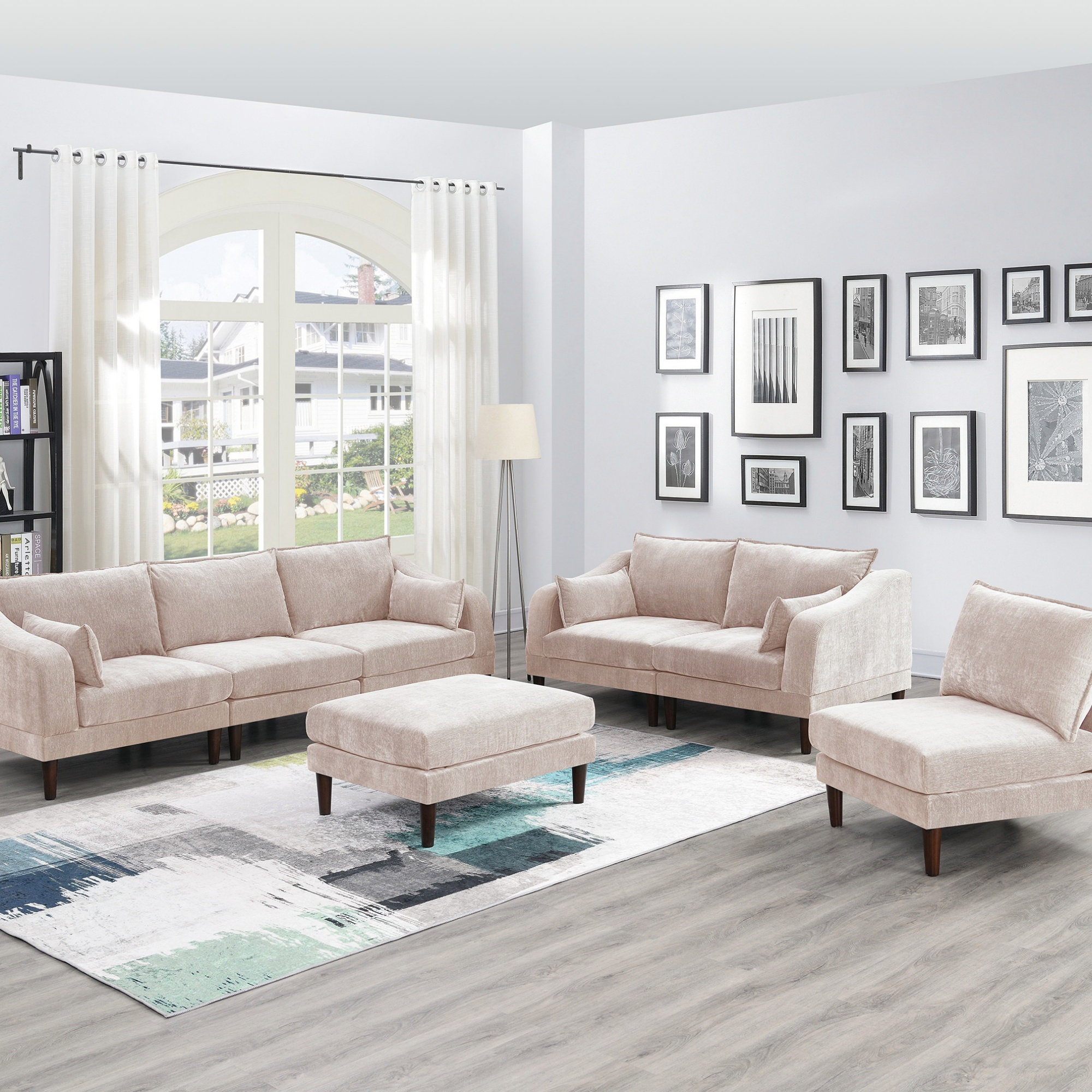 Latitude Run® Beautiful 6Pcs Modular Sofa Set 4X One Arm Chairs 1X ...