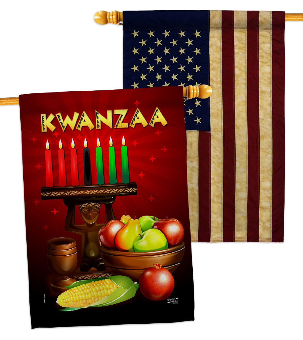 Angeleno Heritage Double Sided 40'' H x 28'' W Polyester Kwanzaa House ...