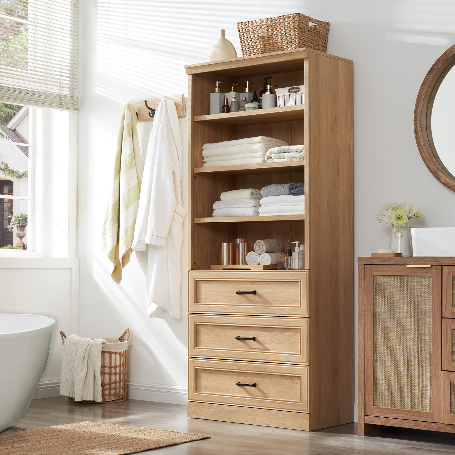 Lark Manor™ 72 inch Tall Bathroom Storage Cabinet wooden storage ...