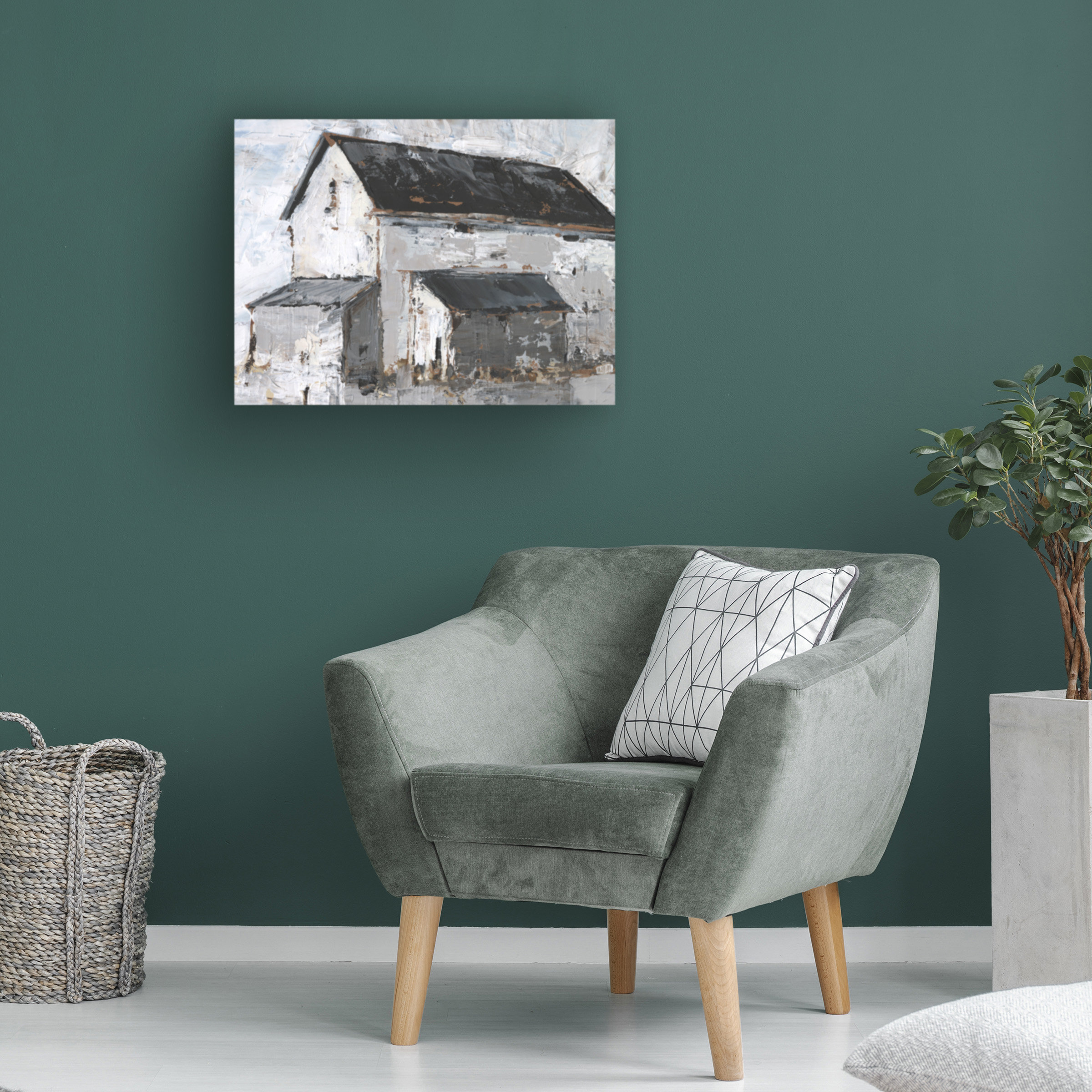 August Grove® Ethan Harper Abstracted Barn Scene I Canvas Wall Art ...