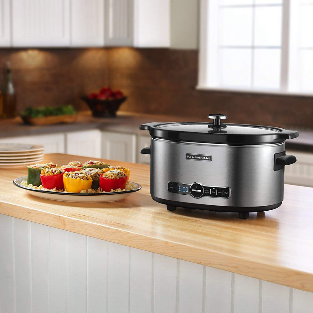KitchenAid® 6-Quart Slow Cooker with Solid Glass Lid & Reviews | Birch Lane