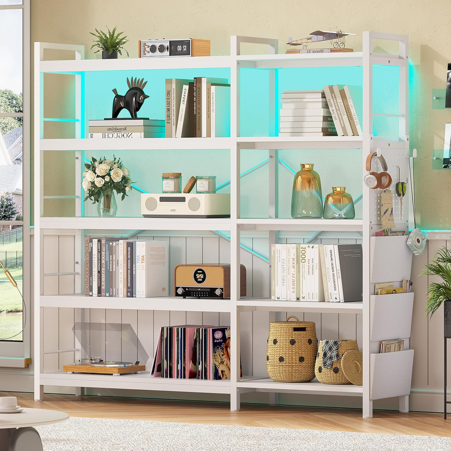 17 Stories etagere bookcase 5-tier Bookshelf, Convertible Corner ...