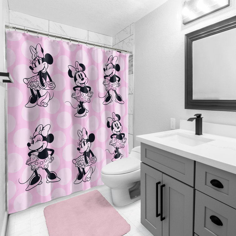 Disney Minnie Mouse - Blush Shower Curtain | Wayfair.co.uk