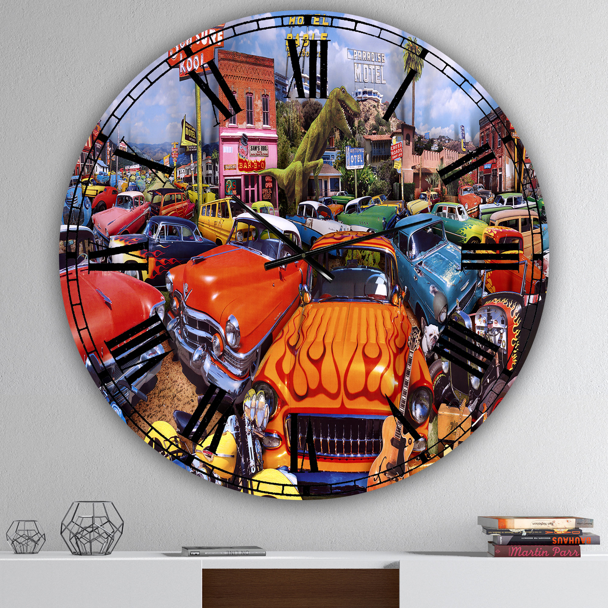 East Urban Home Sea Surf Drive Inn - Oversized Modern Wall Clock | Wayfair