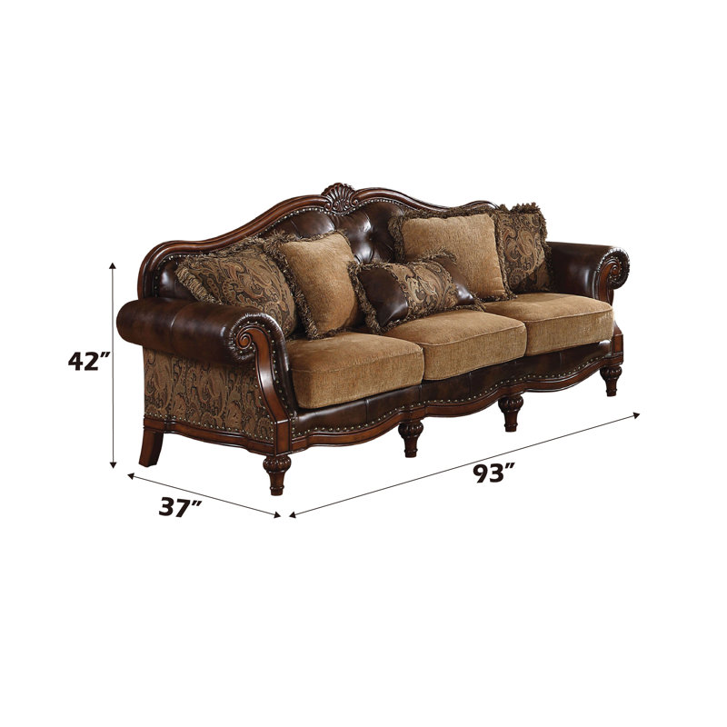 Winston Porter Dreena Rolled Arm Sofa in Two Tone Brown & Reviews ...