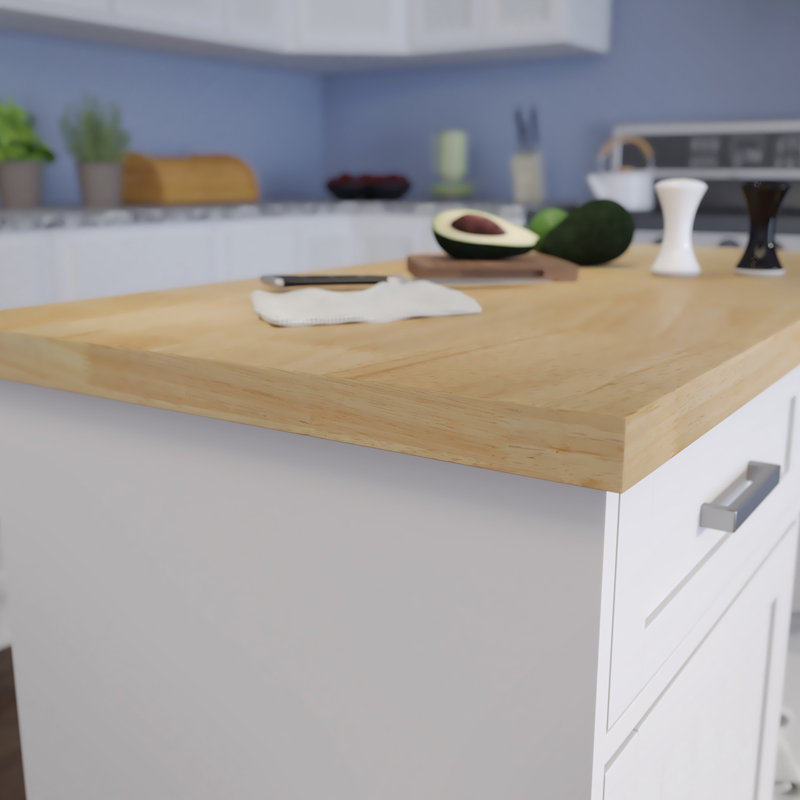 Three Posts™ Hanner 37.5" Kitchen Island with Locking Wheels | Wayfair