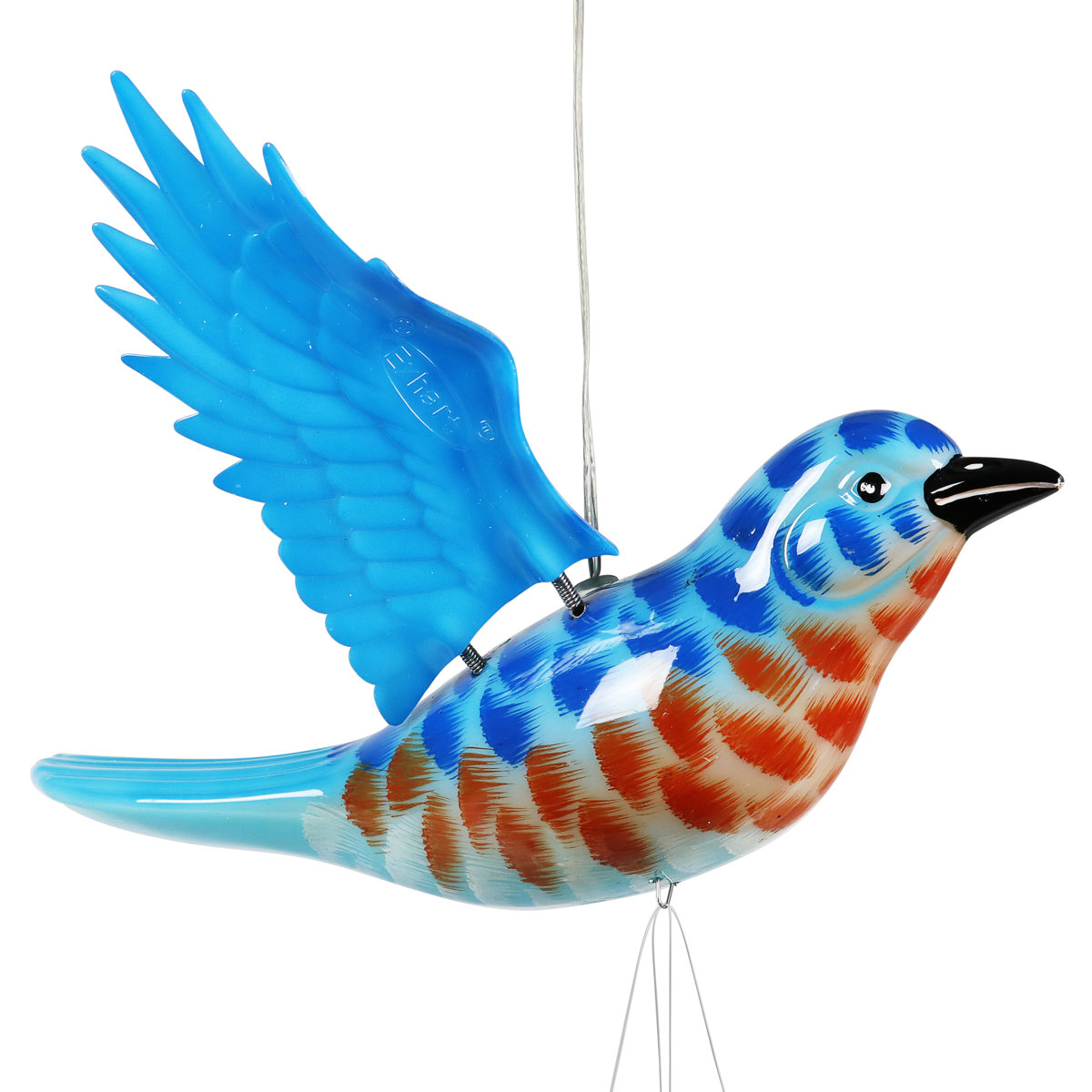 Exhart Solar WindyWings BlueBird Wind Chime, 10 by 9 Inches | Wayfair