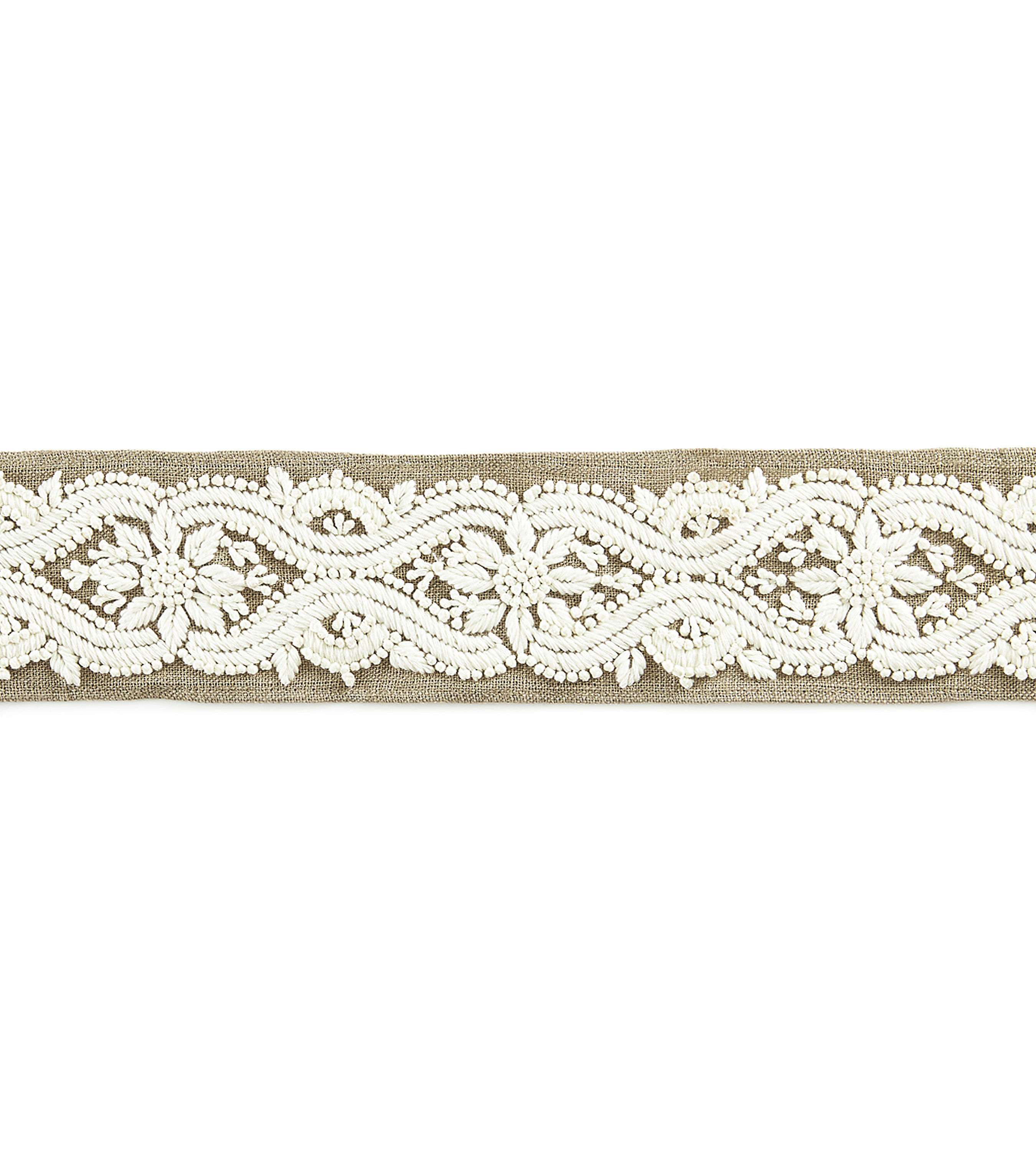 The House of Scalamandre Norden Linnea Embroidered Fabric | Perigold