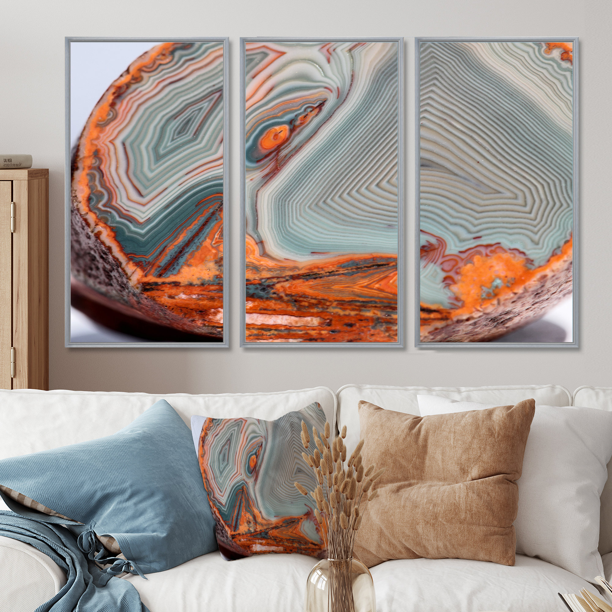 Wrought Studio™ Beautiful Lake Superior Agate - 3 Piece Floater Frame ...
