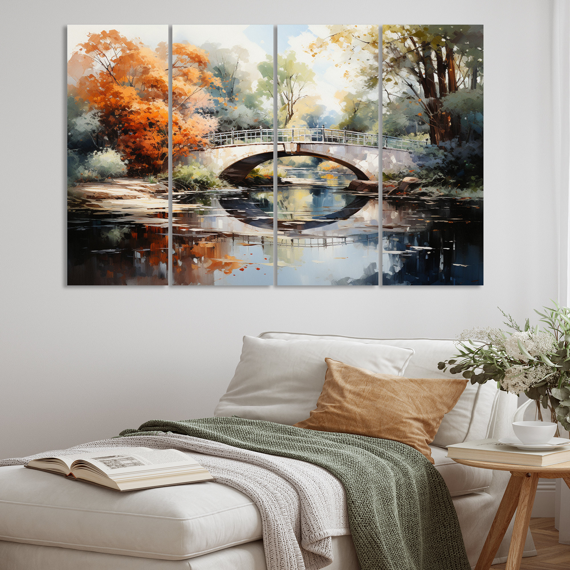 Design Art Beige Bridge Impressionist Crossing An II - Architecture ...