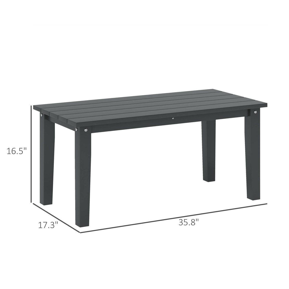 Ebern Designs HDPE Outdoor Coffee Table, All-Weather Rectangle Patio ...