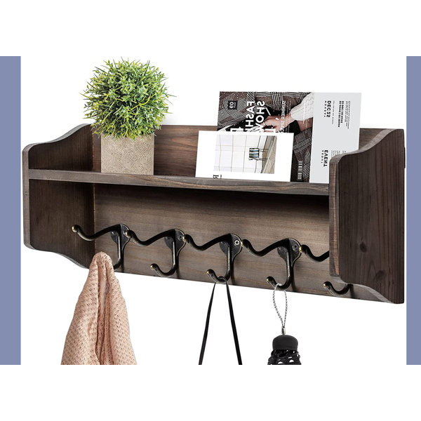 Loon Peak® Chaundra Floating Shelf with Hooks | Wayfair