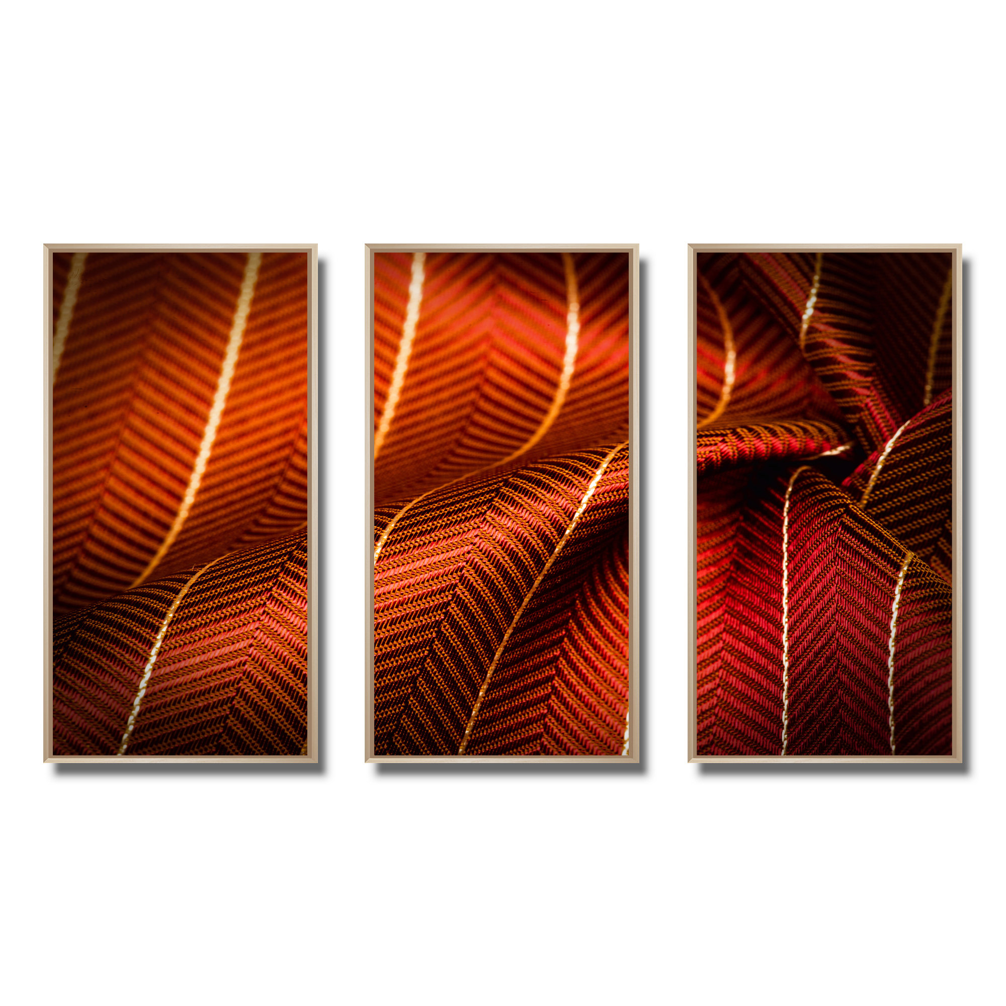 Mercer41 " Ruby Red Fabric With Gold Line III " 3 - Pieces - Wayfair Canada