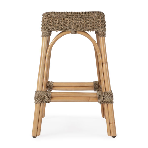 Birch Lane™ Lennart 24.5" Rectangular Rattan Counter Stool & Reviews ...