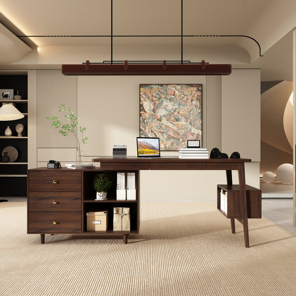 Wade Logan® Muldowney L-Shaped Computer Desk With Bookcase & Reviews ...