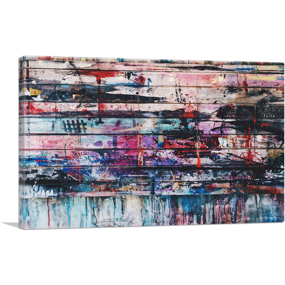 ARTCANVAS Paint Splatter Wood Wall Rectangle Canvas Art Print - Wayfair ...