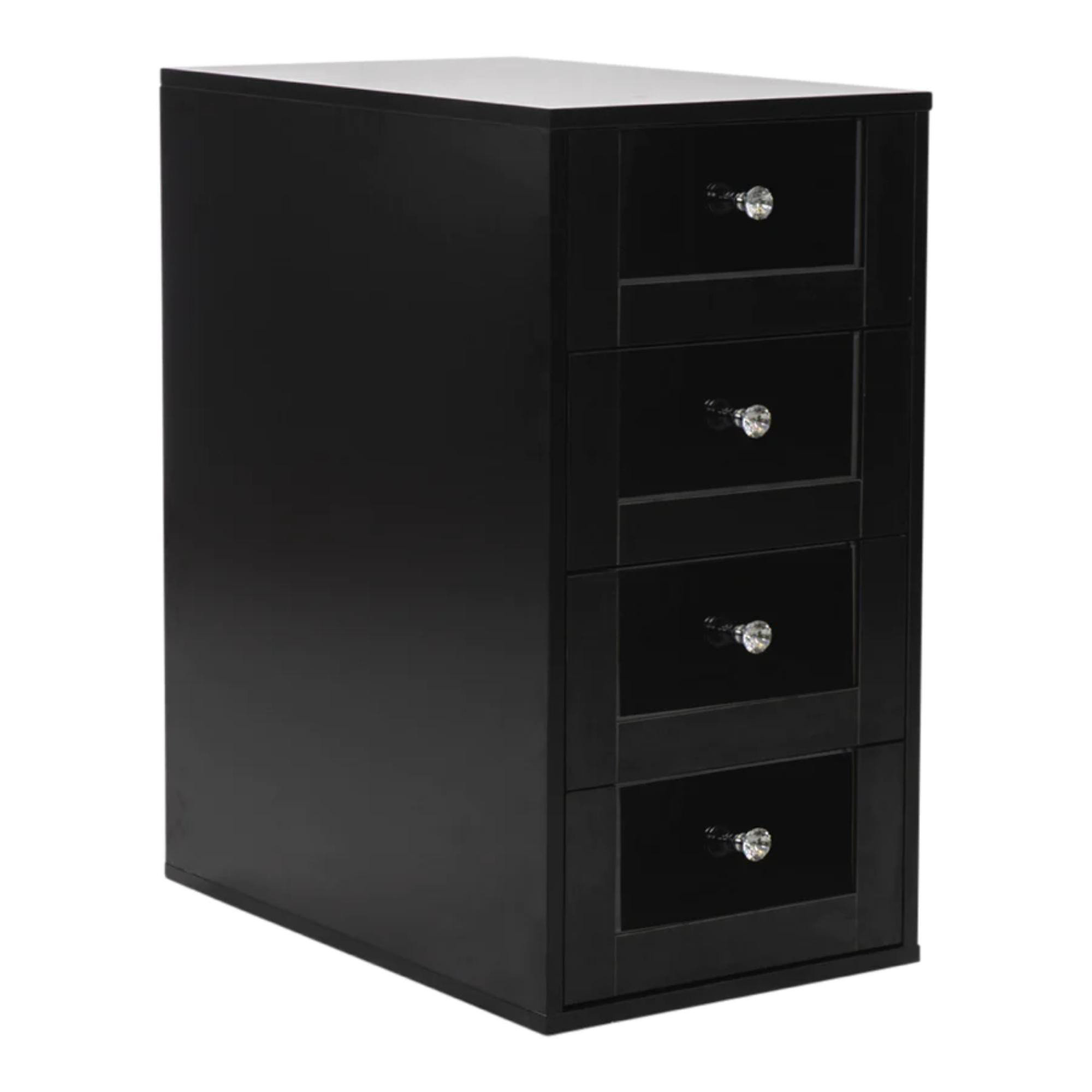 Mercer41 SlayStation 4 Drawers Vanity Storage Unit with Crystal Lux ...