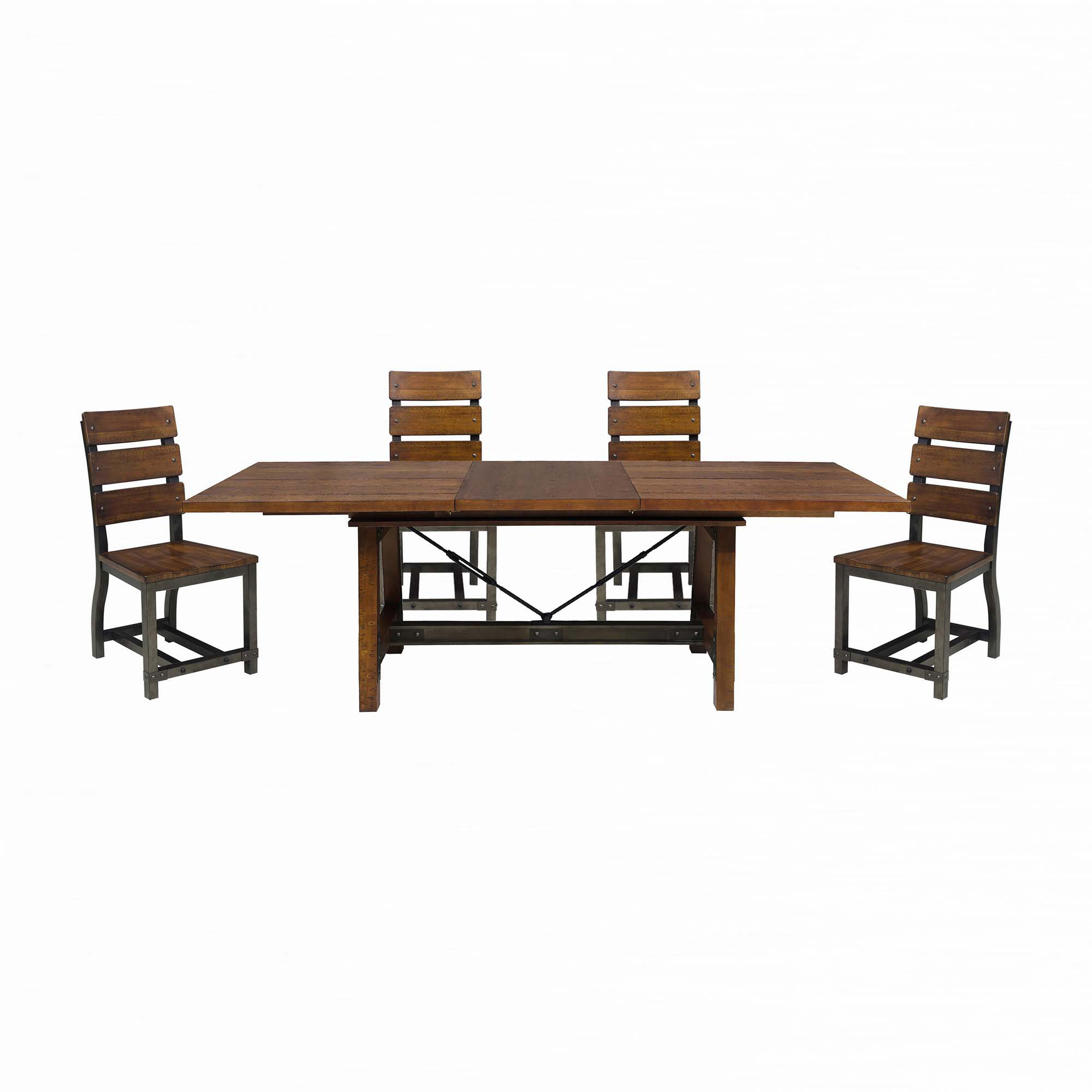 One Allium Way® Rustic Brown Extension Leaf Dining Set 5Pc | Wayfair