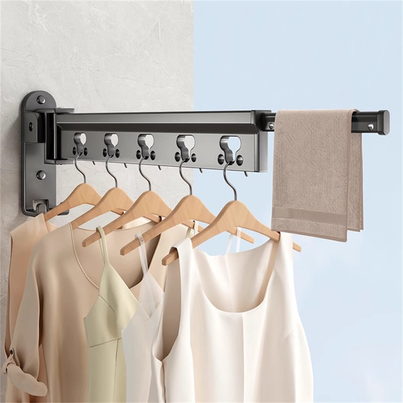 Thrones Designs Flexihang Wall-Mounted Retractable Clothes Rack | Wayfair