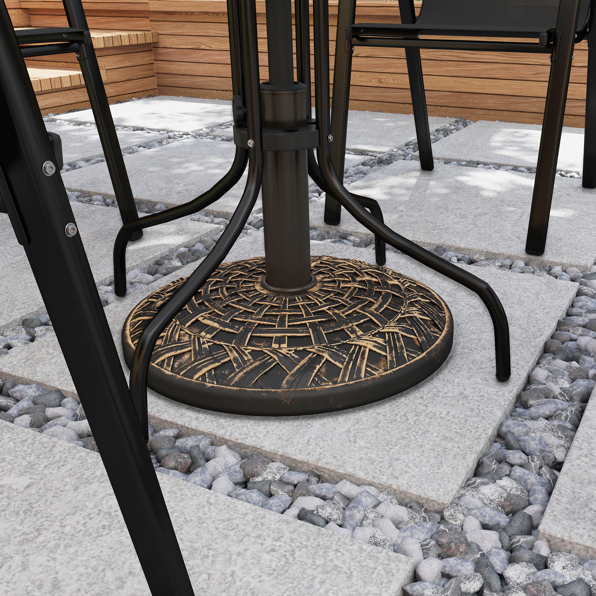 Winston Porter 19" Patio Umbrella Base, 26 Lbs Concrete Heavy Duty ...