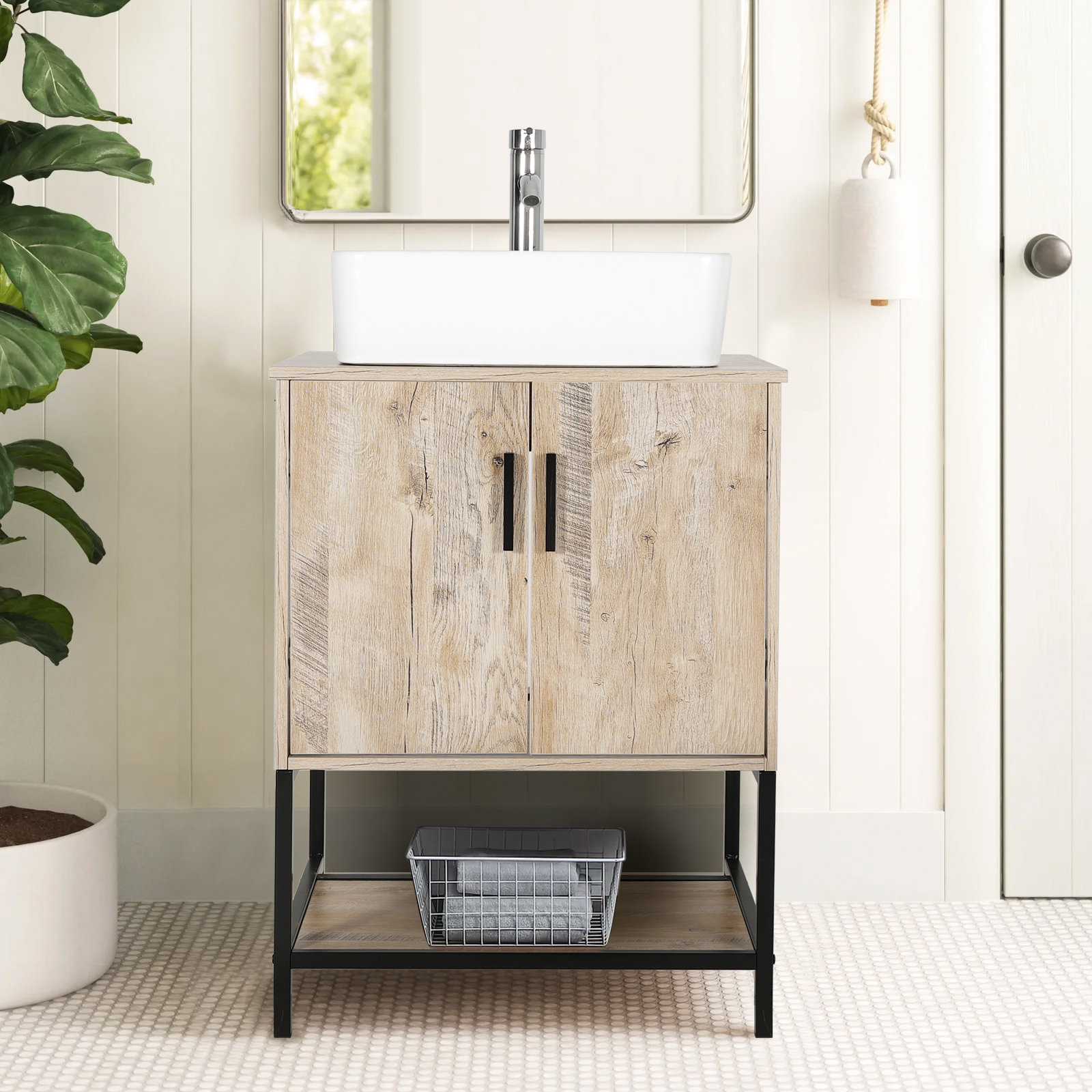 17 Stories Urenna 24" Single Bathroom Vanity Set with Ceramic Sink ...