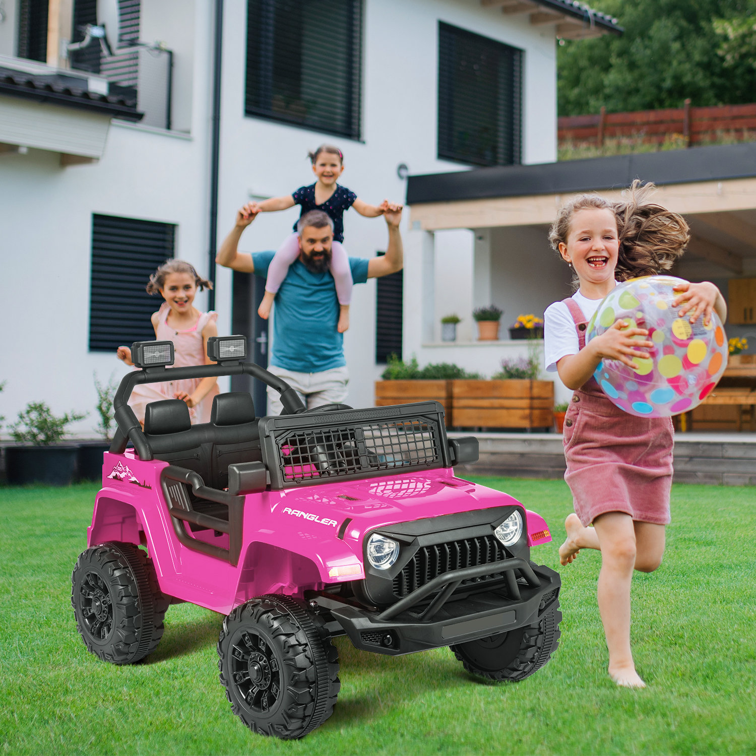 EROMMY Voiture motorisée pour enfants avec véhicule électrique à piles 12 V 4,5 Ah avec ...