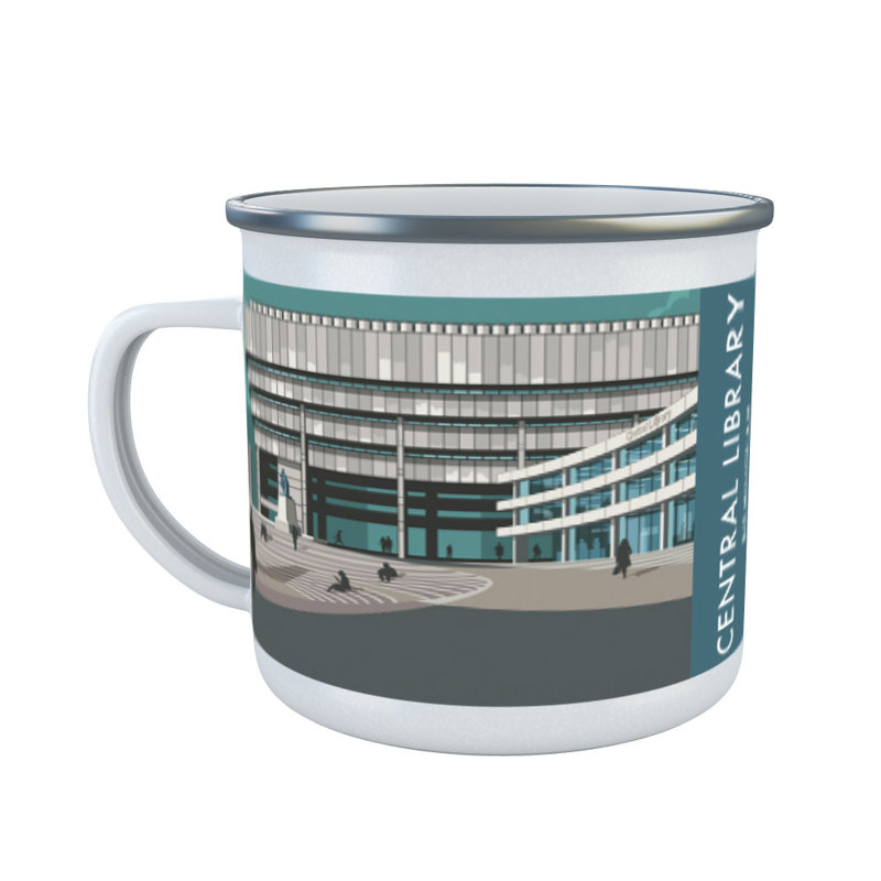 Happy Larry Meaghan Central Library, Birmingham Enamel Mug | Wayfair.co.uk