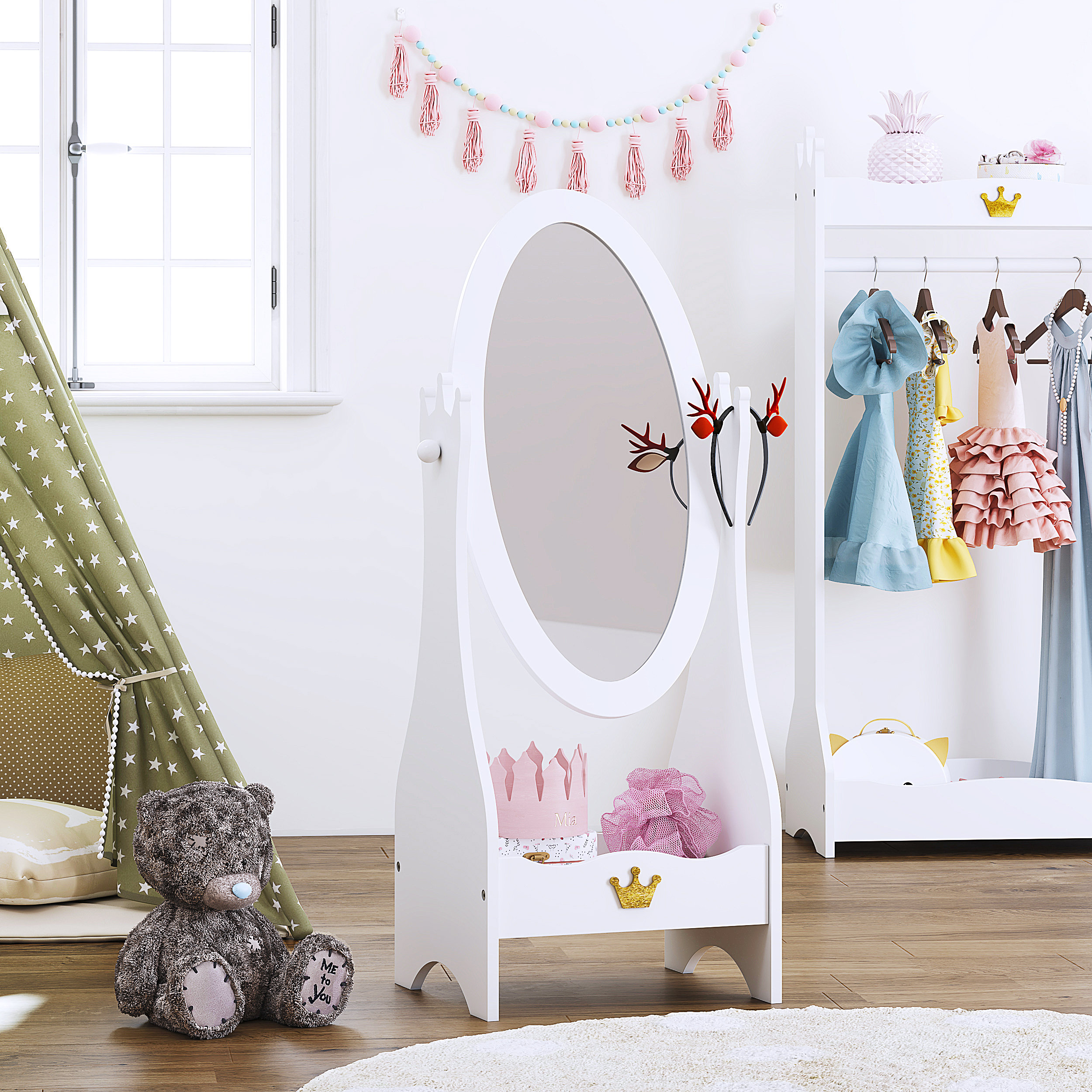 Viv + Rae™ Javin Kids Free Standing Dress Up Mirror & Reviews | Wayfair