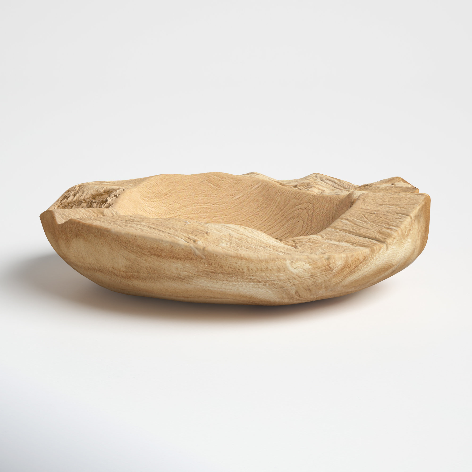 Joss & Main Patrice Wood Abstract Rustic Decorative Bowl in Brown | Wayfair
