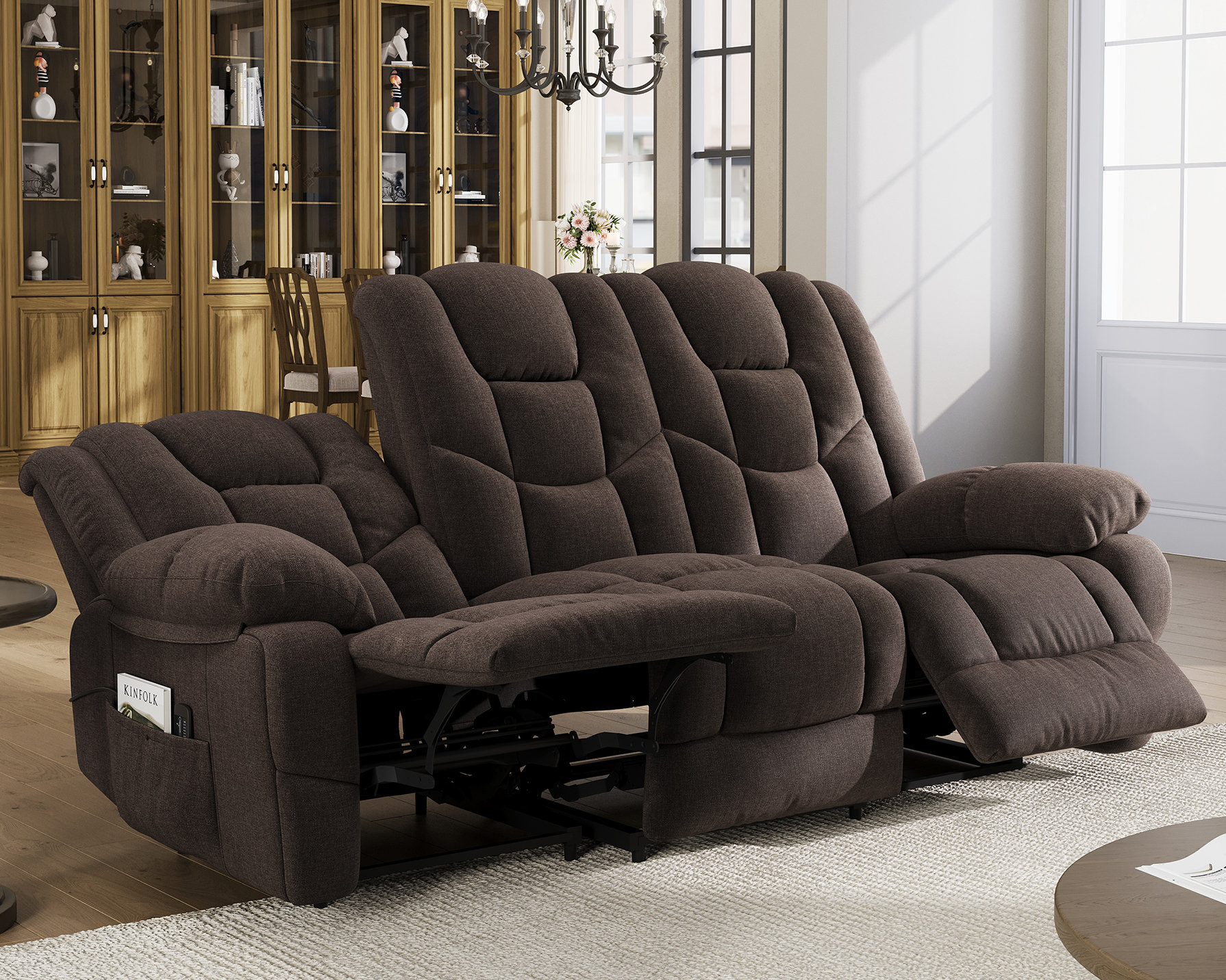 Latitude Run® Oversized Recliner, Recliner Sofa with Massage Founction ...