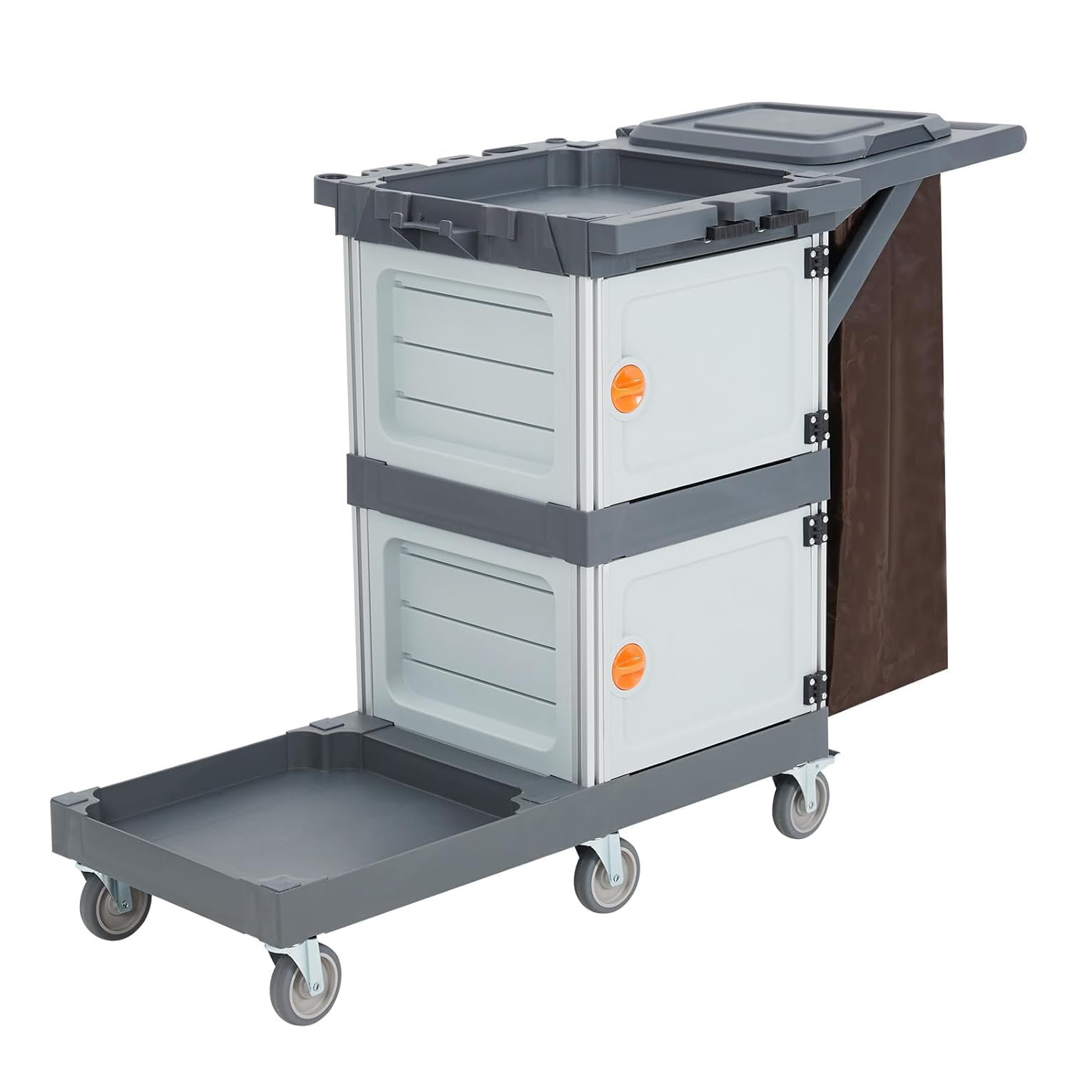 ASOPIX Commercial Janitorial Cart with Cabinet, 3-ply Multi-Purpose ...