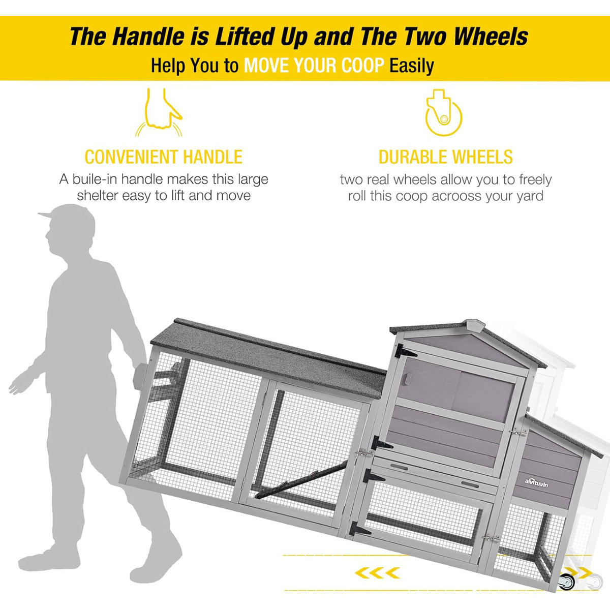 Tucker Murphy Pet™ Anabia Chicken Coop With Run Outdoor Hen House With ...