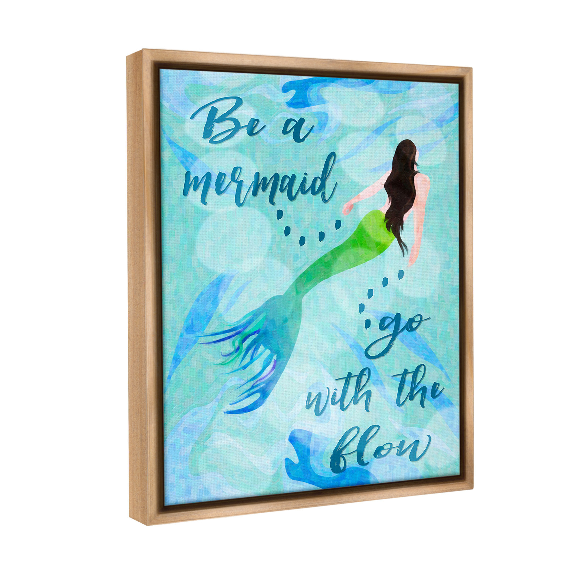 Dovecove " Go With Flow Mermaid " by Graffitee Studios on Canvas | Wayfair