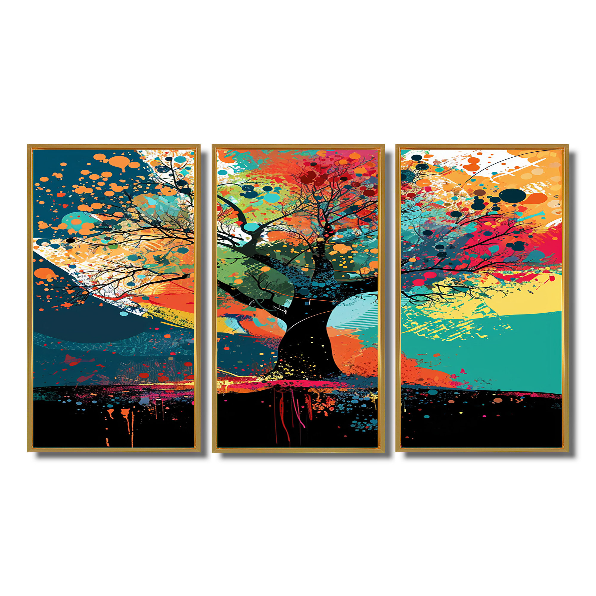 Lark Manor™ Autumn Color Splash Tree On Mountain - Botanicals Wall Art ...