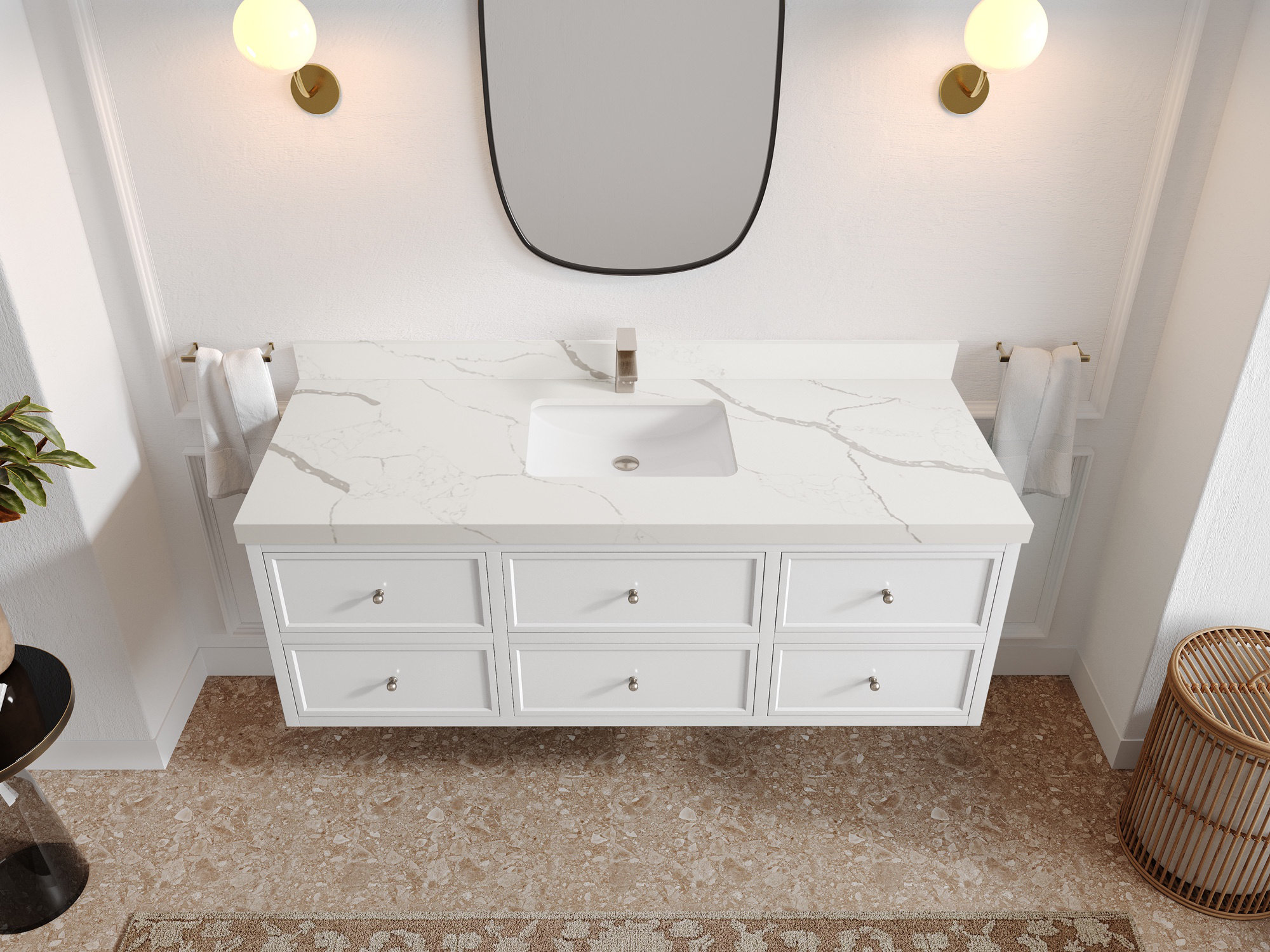 Willow Collections Roswell Floating 60 In. W X 22 In. D Single Sink ...