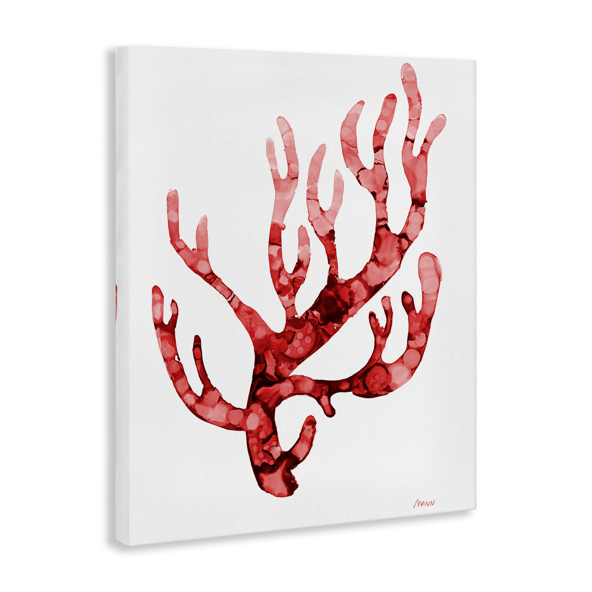 Highland Dunes Modern Curved Coral Canvas Wall Art by Patti Mann | Wayfair