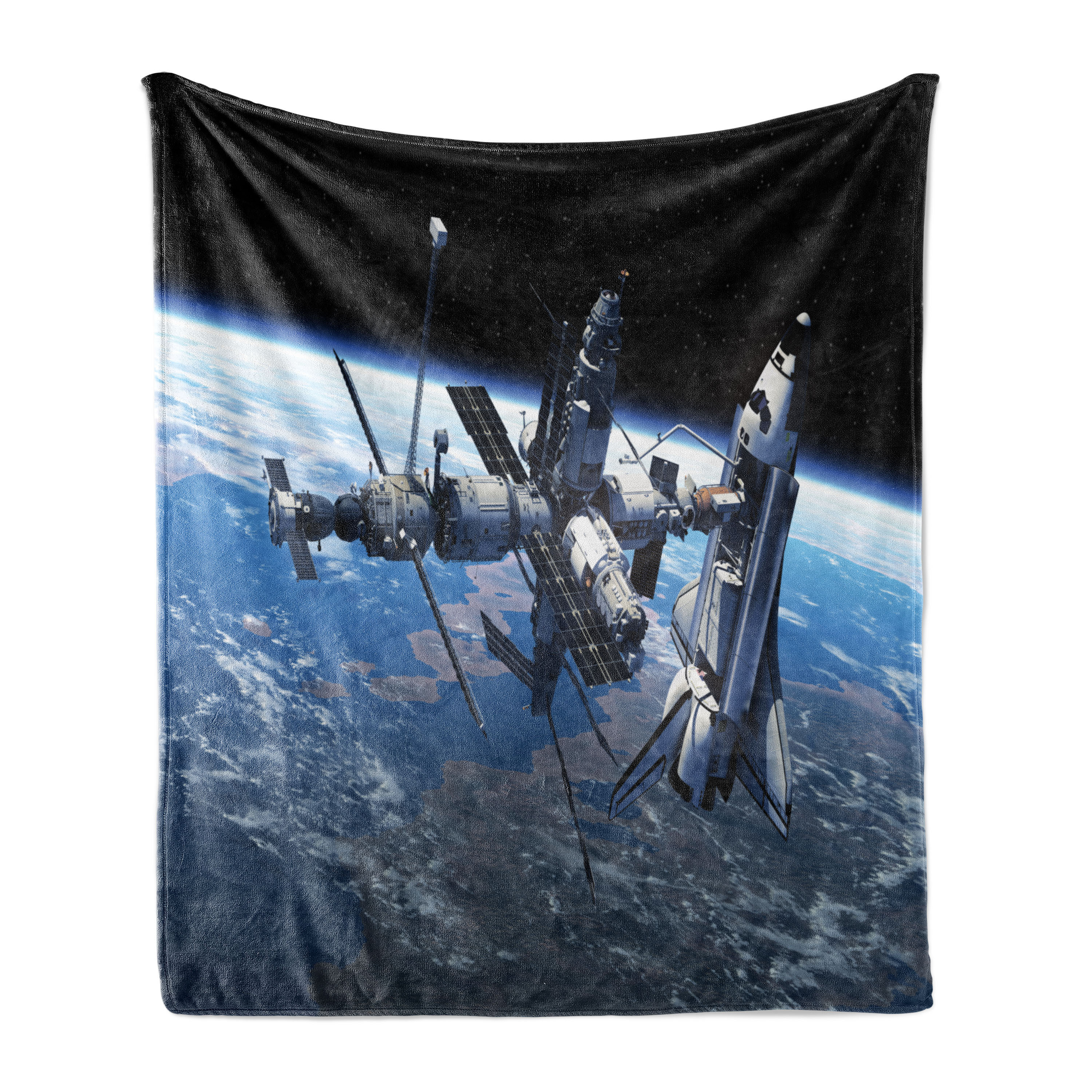 Ambesonne Outer Space Fleece Throw Blanket Cosmonaut Adventure Blue ...