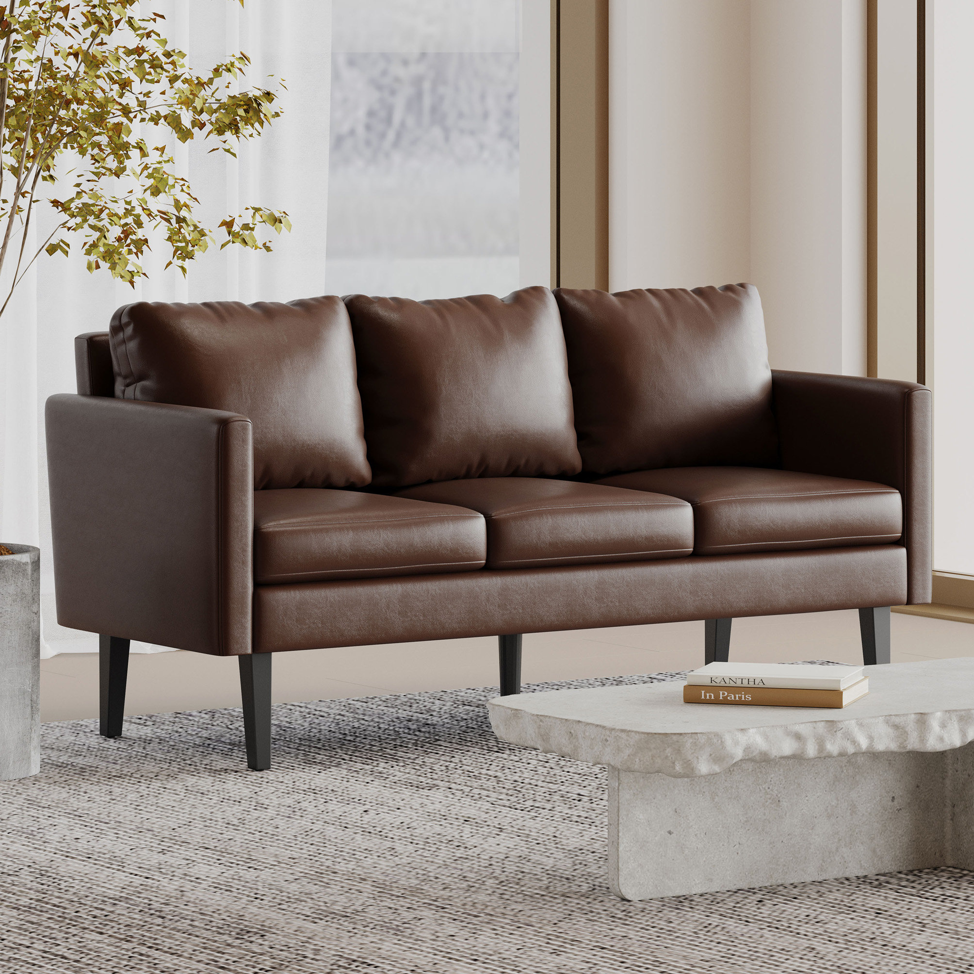 Latitude Run® Jacaleb 74'' Faux Leather Sofa | Wayfair
