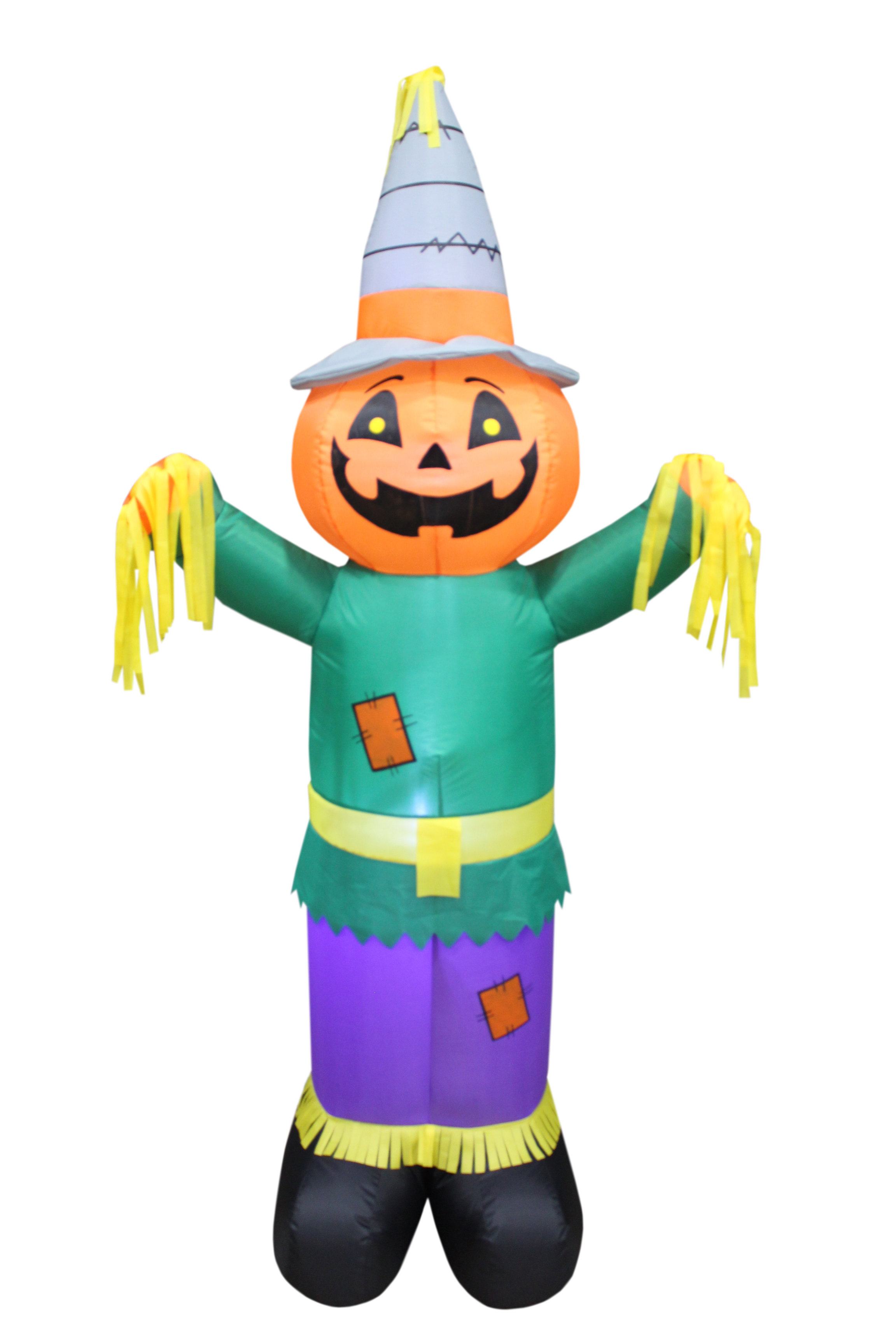 The Holiday Aisle® 6 Foot Tall Lighted Happy Halloween Scarecrow ...