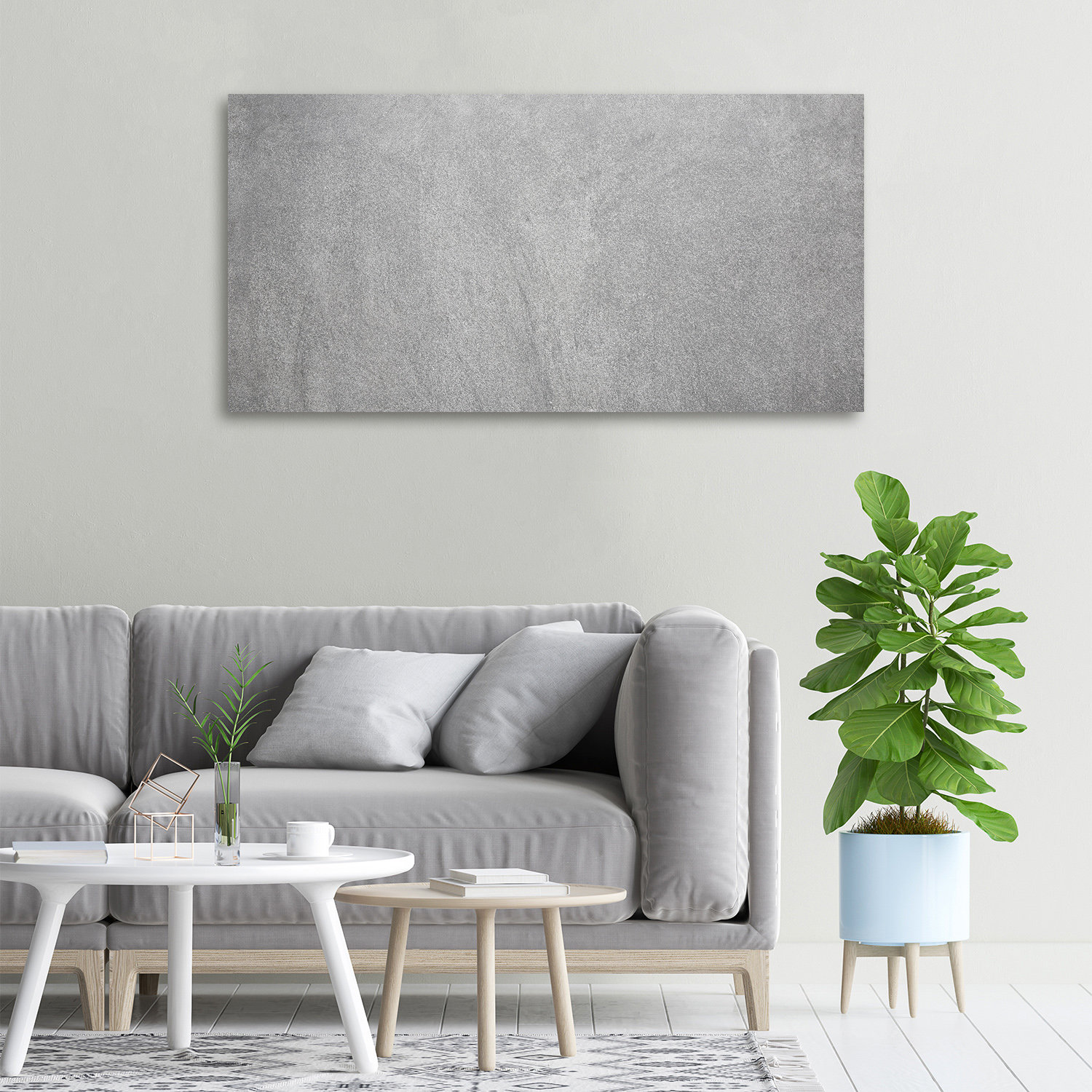 LoftDesigns Grey Wall - Wrapped Canvas Art Prints | Wayfair.co.uk