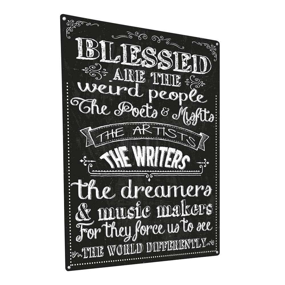 Trinx Blessed are the Weird Metal Sign - Wayfair Canada