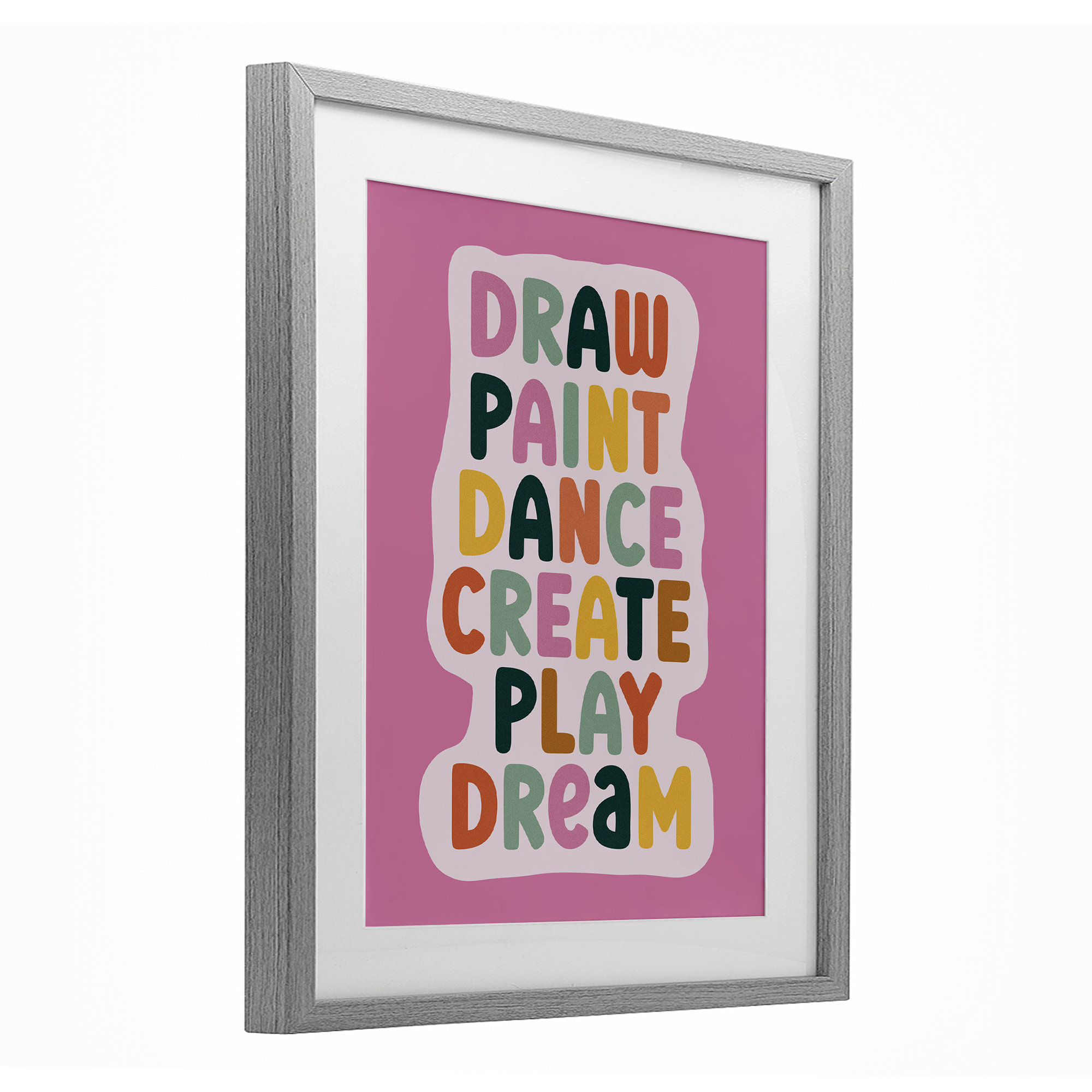 Ebern Designs Draw Paint Dance Create Framed Print Under Glass, design ...