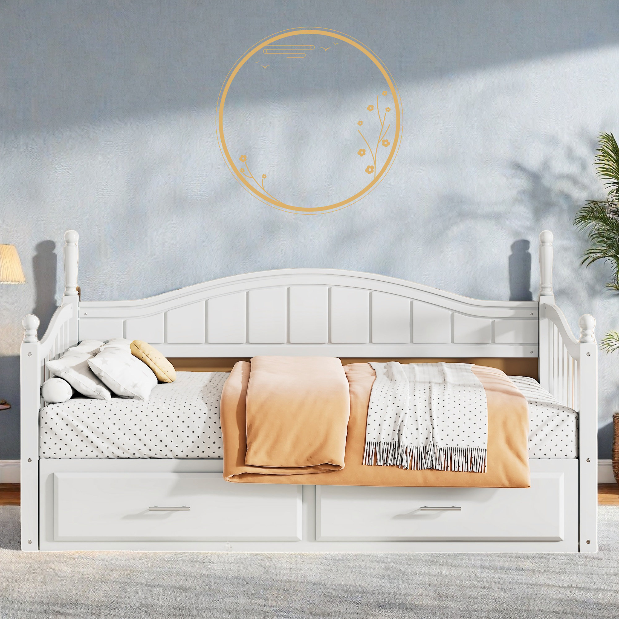 Darby Home Co Elegant Extendable Daybed With Two Storage Drawers And ...