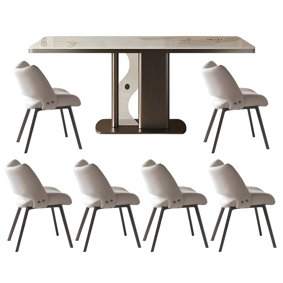 Elamer Italian light luxury rock slab table and chair set | Wayfair