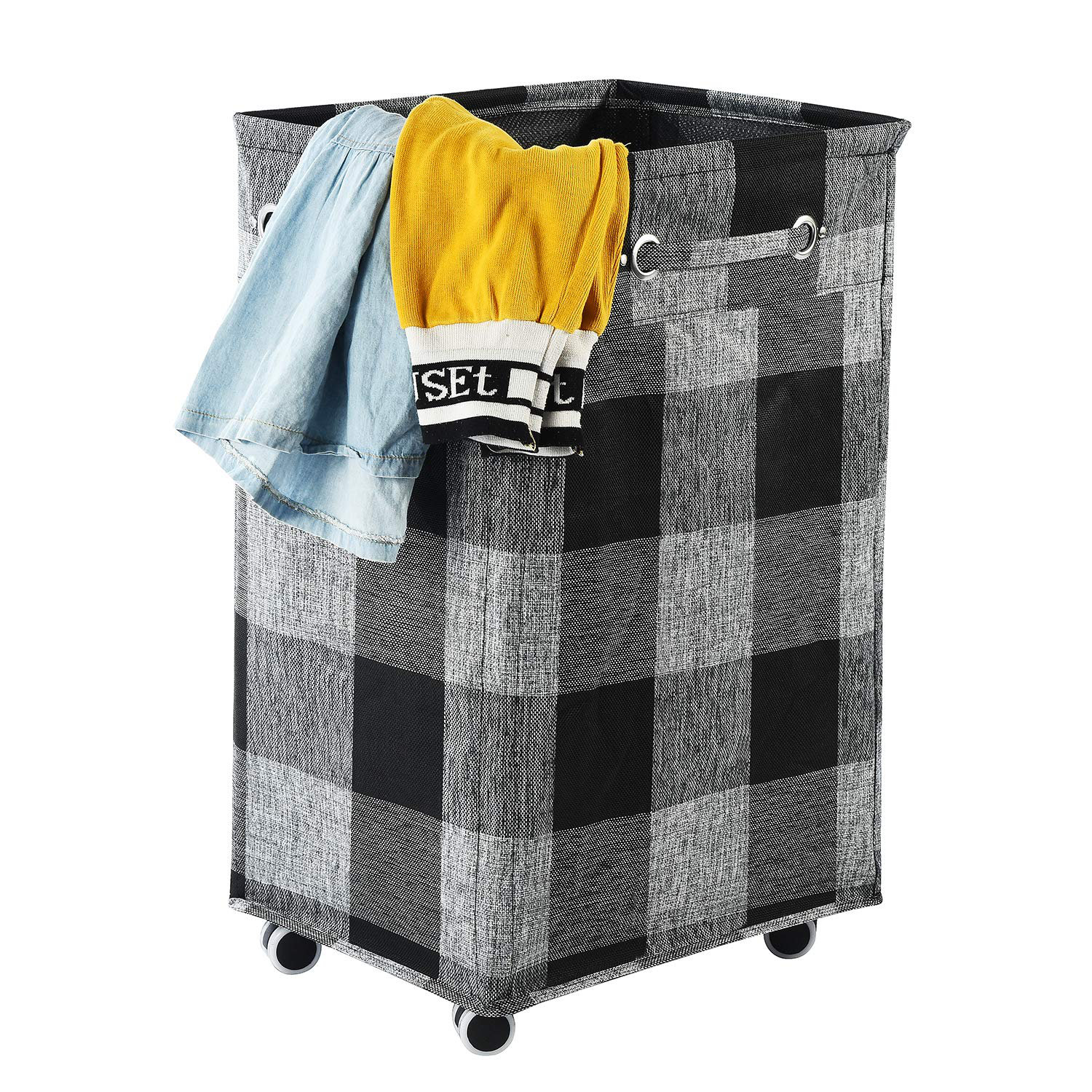 Gracie Oaks 86L Large Foldable Waterproof Rolling Clothes Hamper With ...