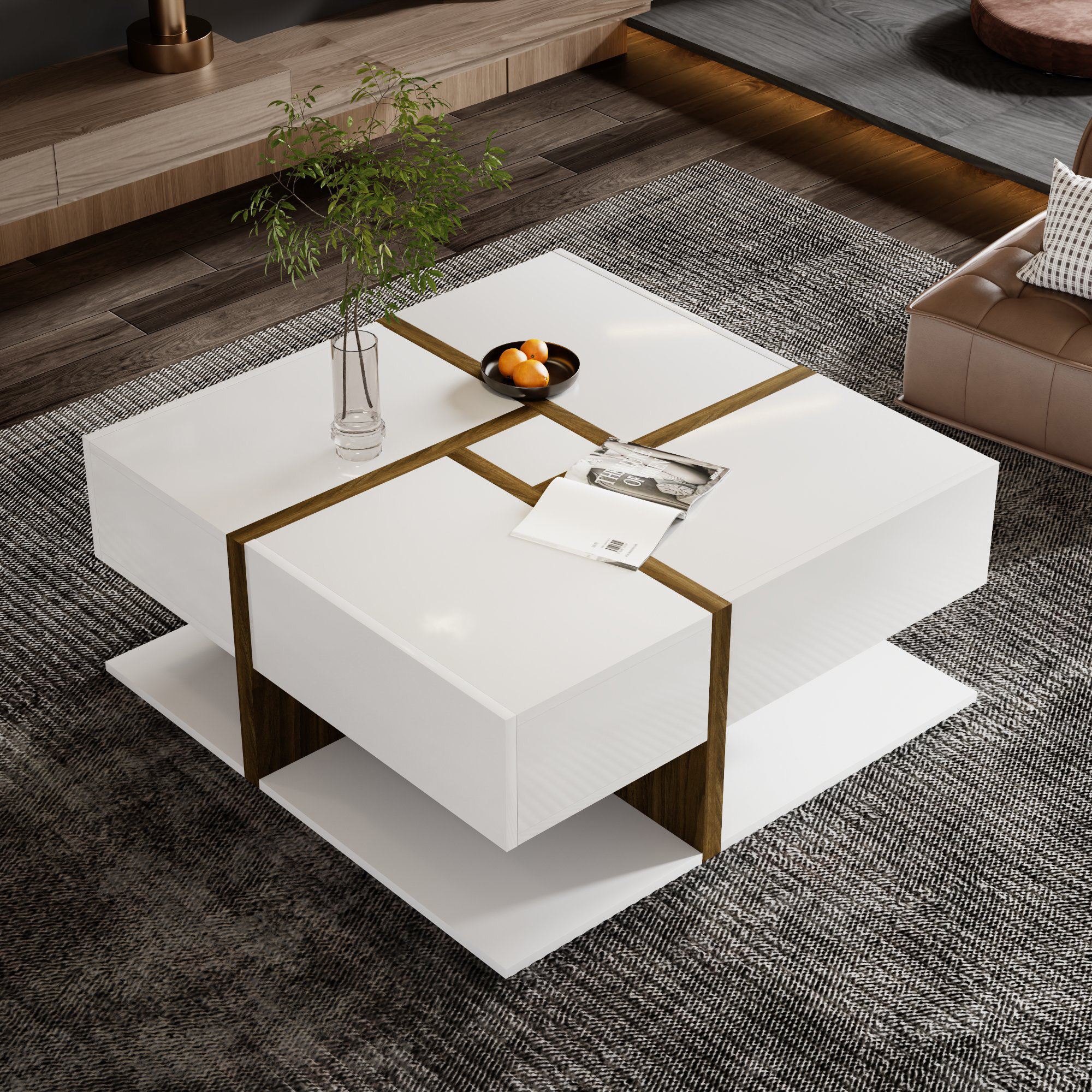 Ivy Bronx Daveion Coffee Table With 4 Drawers | Wayfair.co.uk